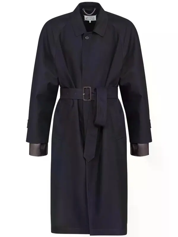 MAISON MARGIELA Iridescent Belted Trench Coat - Black