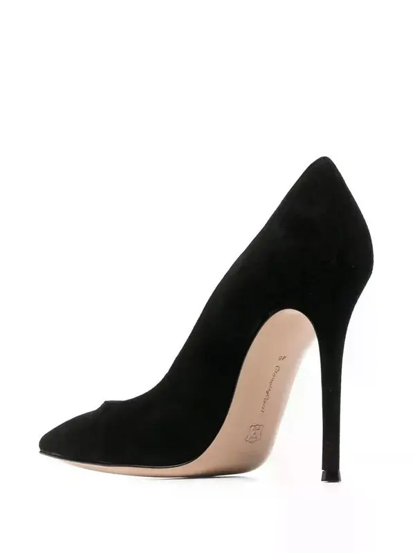 GIANVITO ROSSI 105mm Suede Pointed Toe Pumps - Black