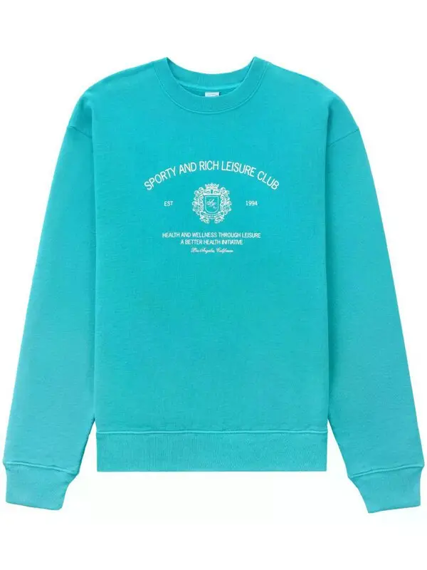 Sporty & Rich Slogan Print Crew Neck Sweatshirt