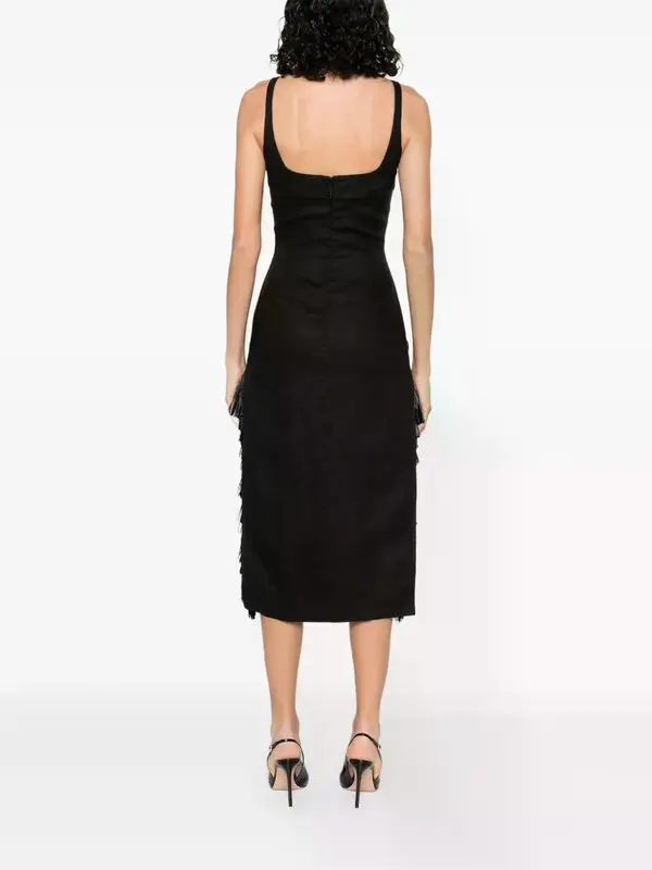 16Arlington Santina Midi Dress With Fringe Detail