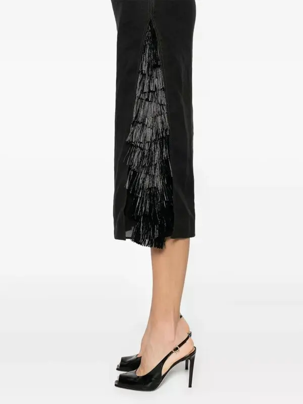 16Arlington Santina Midi Dress With Fringe Detail