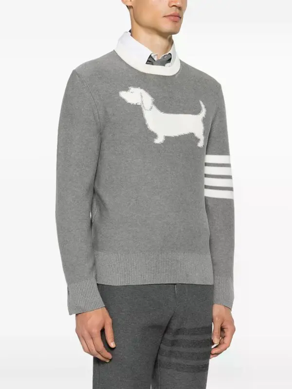 Thom Browne Hector Intarsia-knit Jumper - Grey