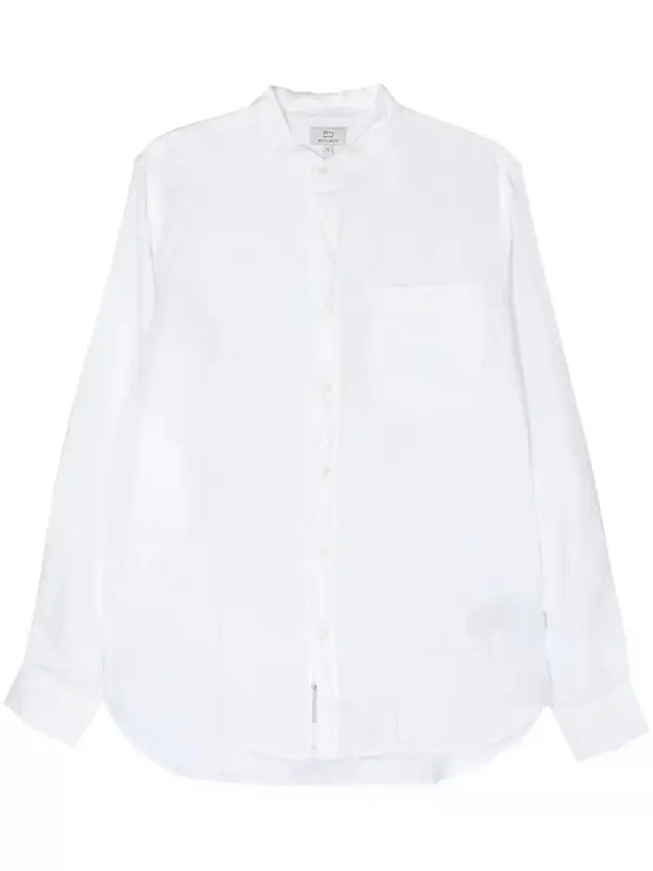 Woolrich Band-collar Linen Shirt
