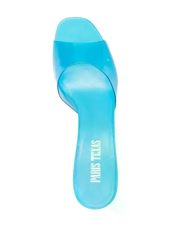 Paris Texas Anja Leather Sandals With Transparent Strap - Blue
