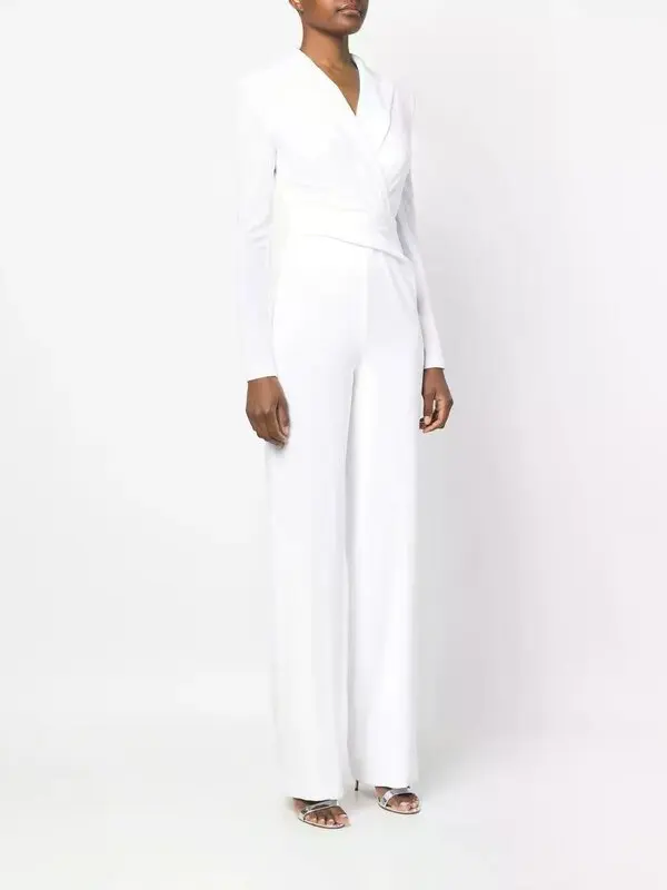 Talbot Runhof Long Sleeve Wrap Design Jumpsuit