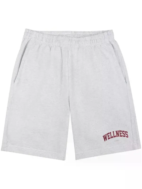 SPORTY & RICH Wellness Logo-print Shorts - Grey