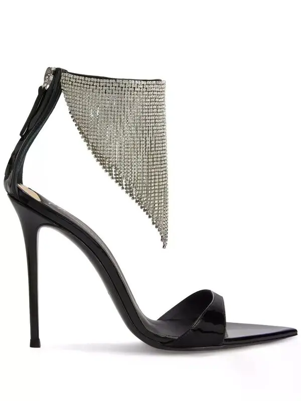 GIUSEPPE ZANOTTI Intriigo Crystal 105mm Sandals - Black