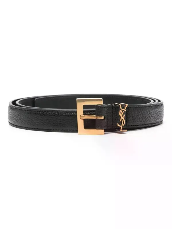 Saint Laurent Cassandre Thin Belt - Black