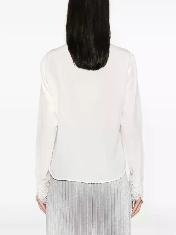 Ermanno Scervino Lace Collar Silk Shirt