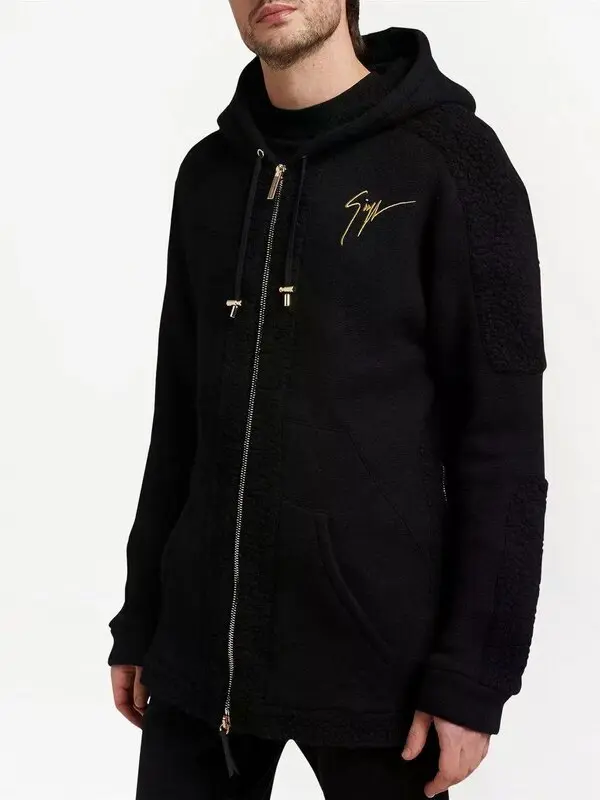 GIUSEPPE ZANOTTI Shearling-trim Zip-front Jacket