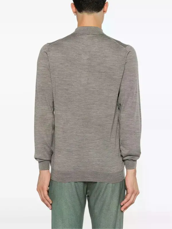 Fedeli Fine-knit Polo Shirt - Grey
