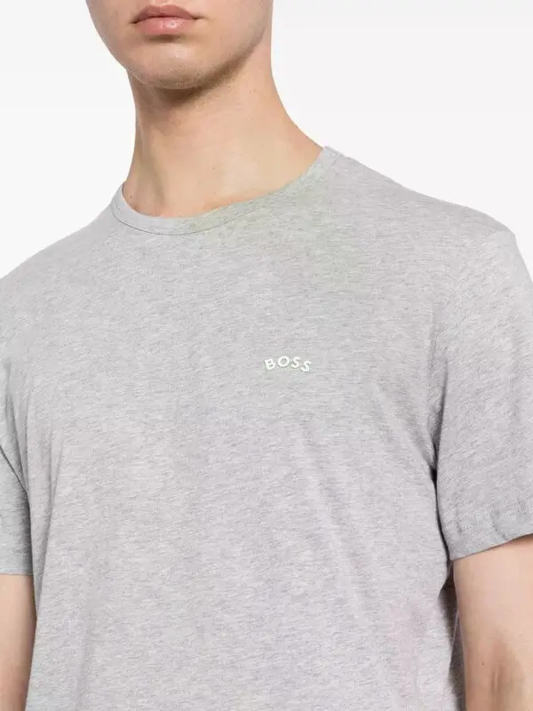 BOSS Logo-print Cotton T-shirt - Grey