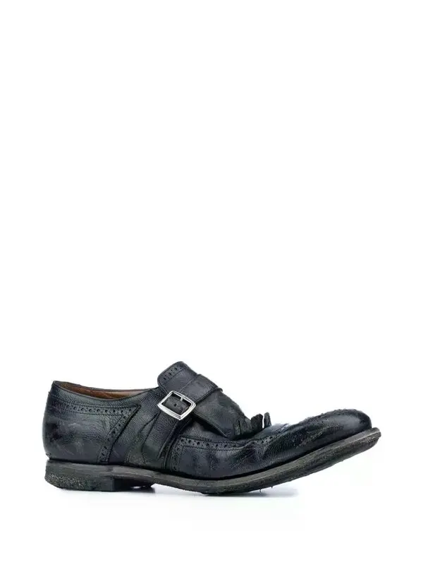Church's Leather Monk Strap Shoes With Fringe Detailing - Black