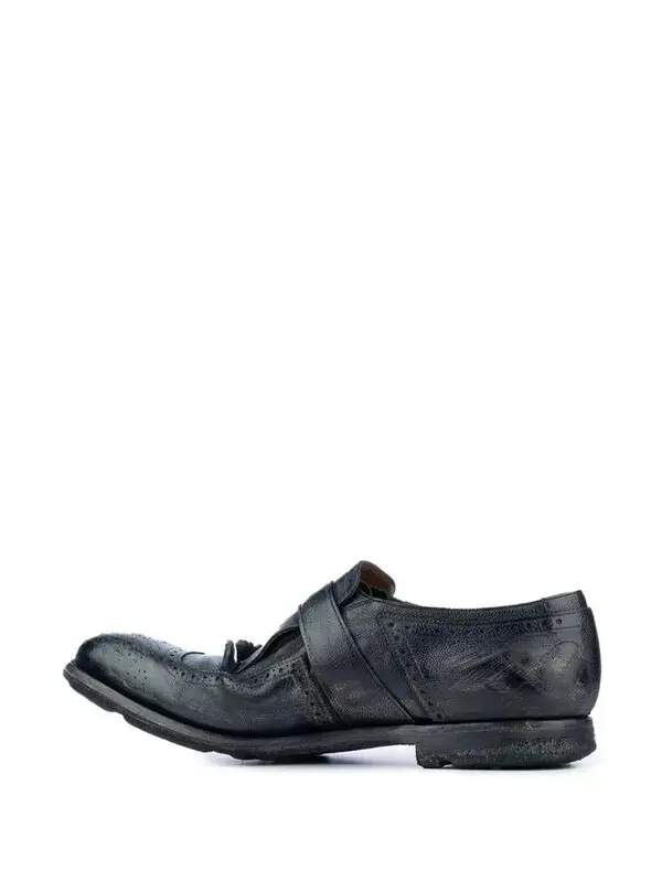 Church's Leather Monk Strap Shoes With Fringe Detailing - Black