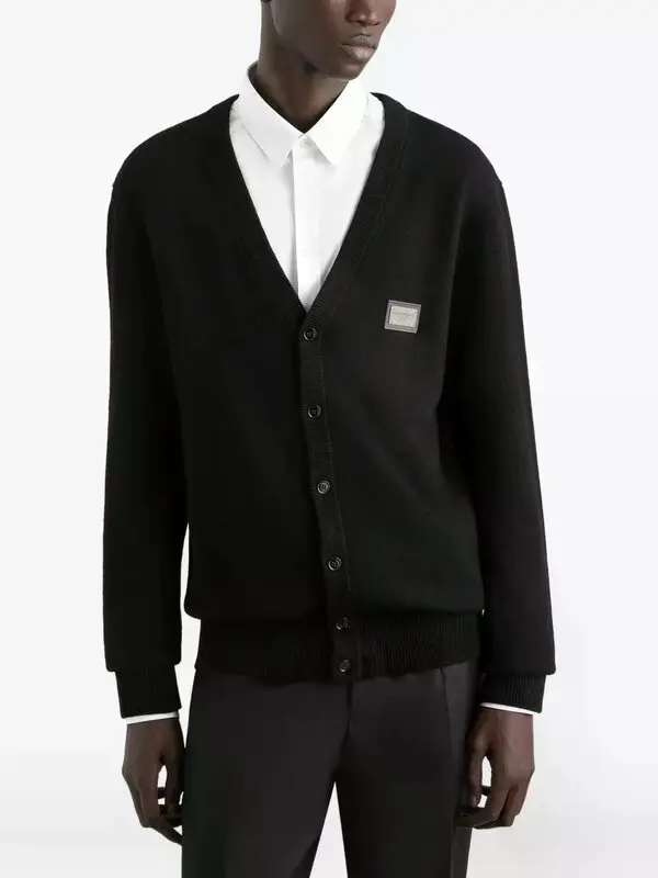 Dolce & Gabbana Logo Plaque Cashmere-wool Cardigan
