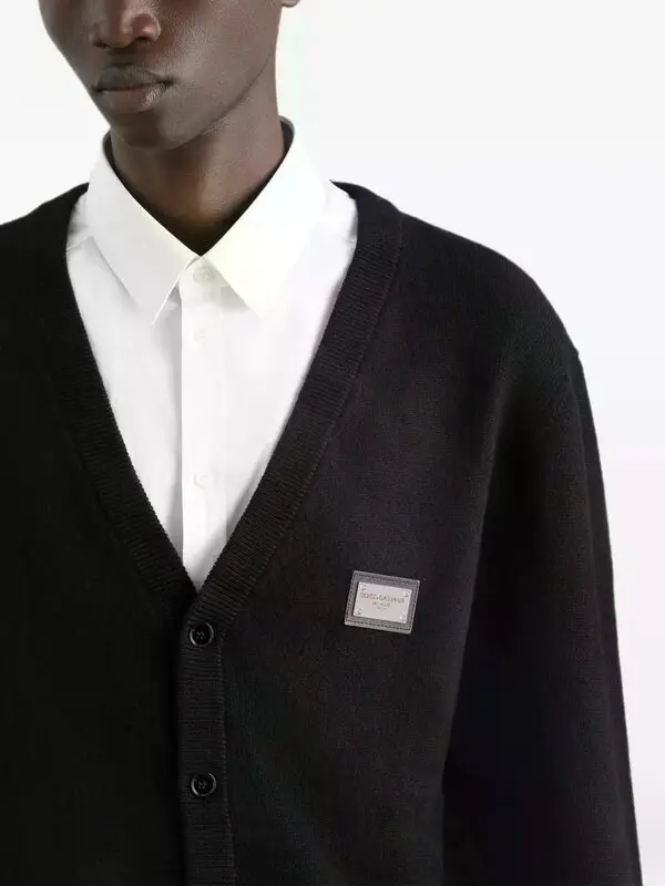 Dolce & Gabbana Logo Plaque Cashmere-wool Cardigan