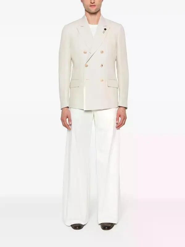 LARDINI Double-breasted Linen Blazer
