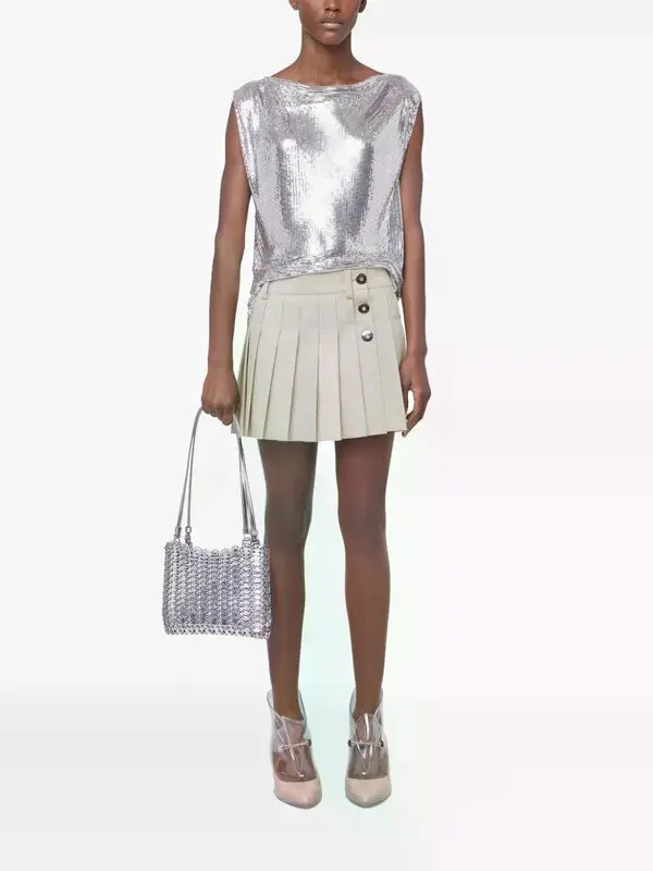 Rabanne Pleated Mini Skirt - Neutrals