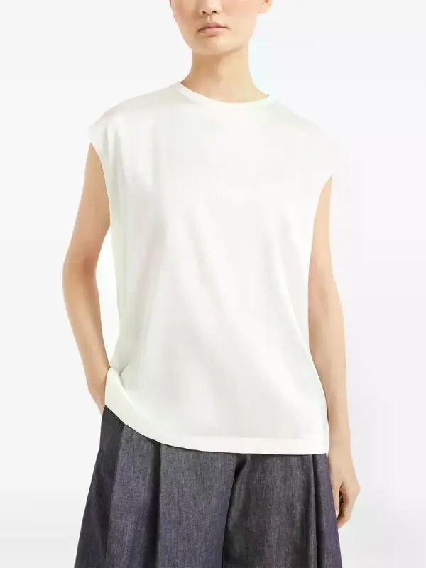 Brunello Cucinelli Monili-embellished Satin T-shirt