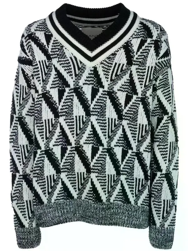 Gant Geometric Pattern V-neck Jumper