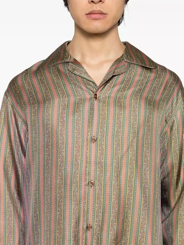 Drole De Monsieur La Chemise Rayure Fleuries Shirt - Pink