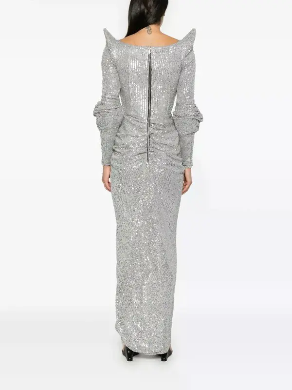 MITILIANE COUTURE Silver-tone Sequinned Gown