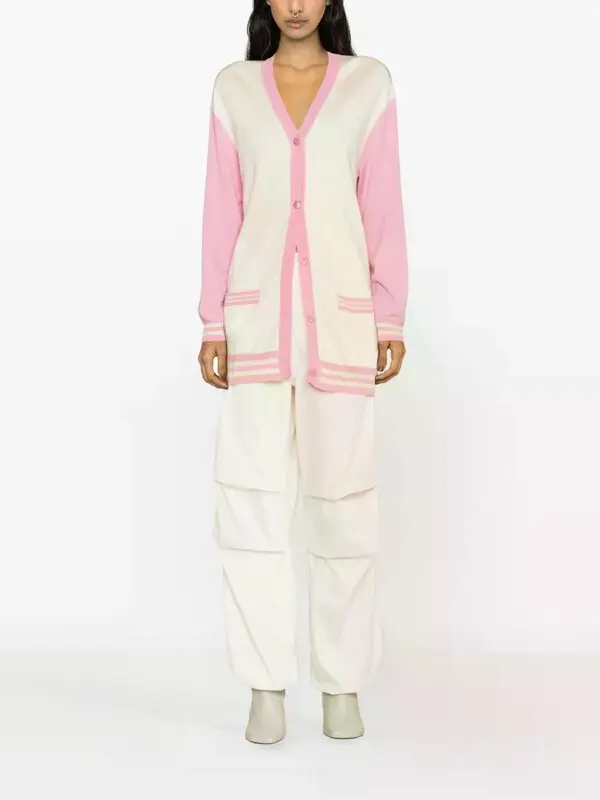 Moschino Monogram Jacquard V-neck Cardigan