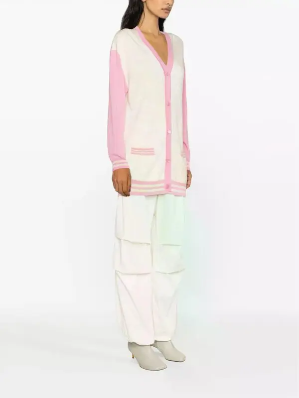 Moschino Monogram Jacquard V-neck Cardigan
