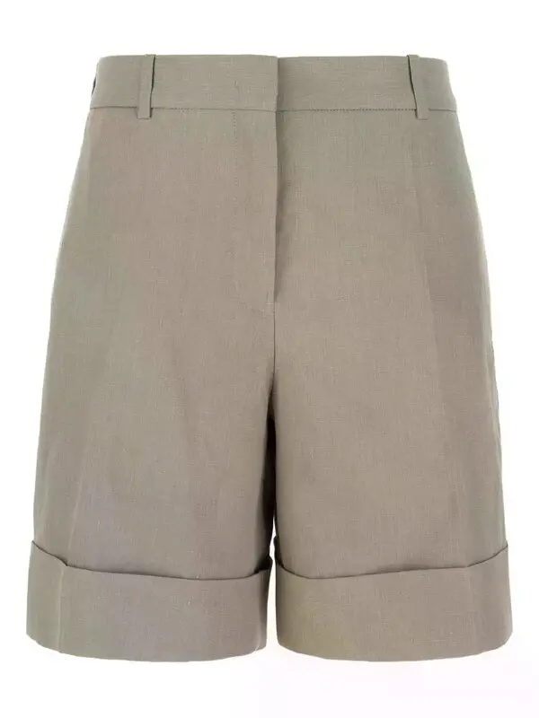 JIL SANDER Linen Shorts With Turn-up Hem