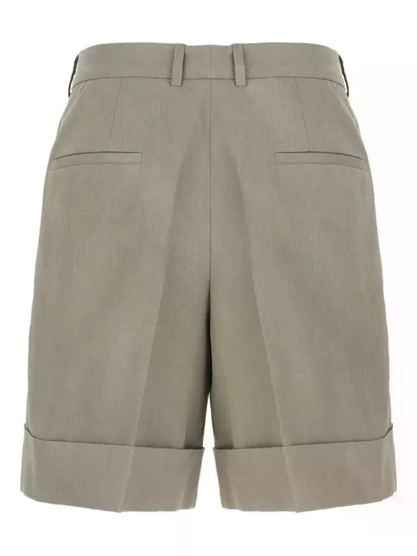 JIL SANDER Linen Shorts With Turn-up Hem