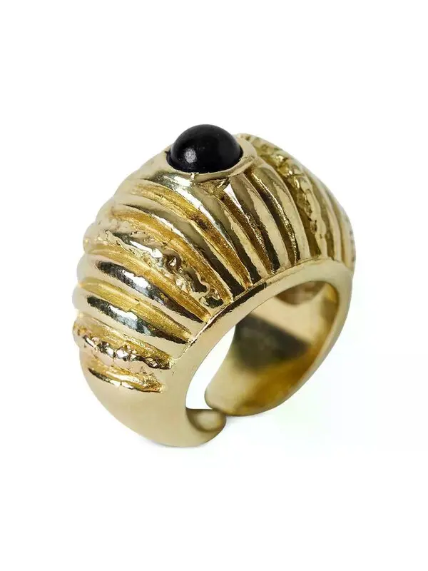 PAOLA SIGHINOLFI Small Textured Onyx Ring - Gold