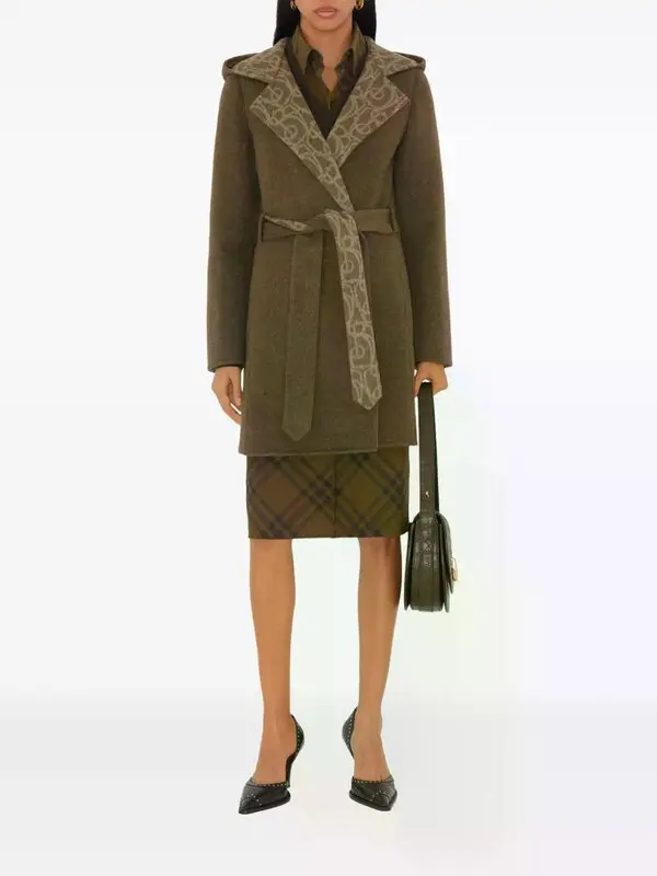 Burberry Hooded Coat With Detachable Belt