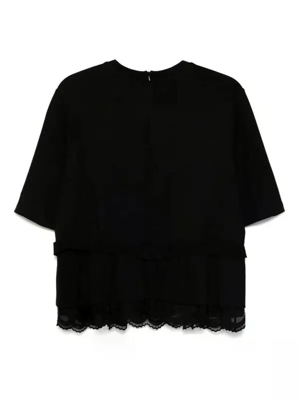 Dice Kayek Cotton T-shirt With Lace Detailing