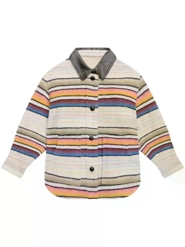 MARANT ETOILE Dayvi Striped Cotton-wool Blend Coat
