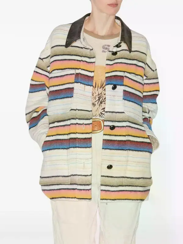 MARANT ETOILE Dayvi Striped Cotton-wool Blend Coat