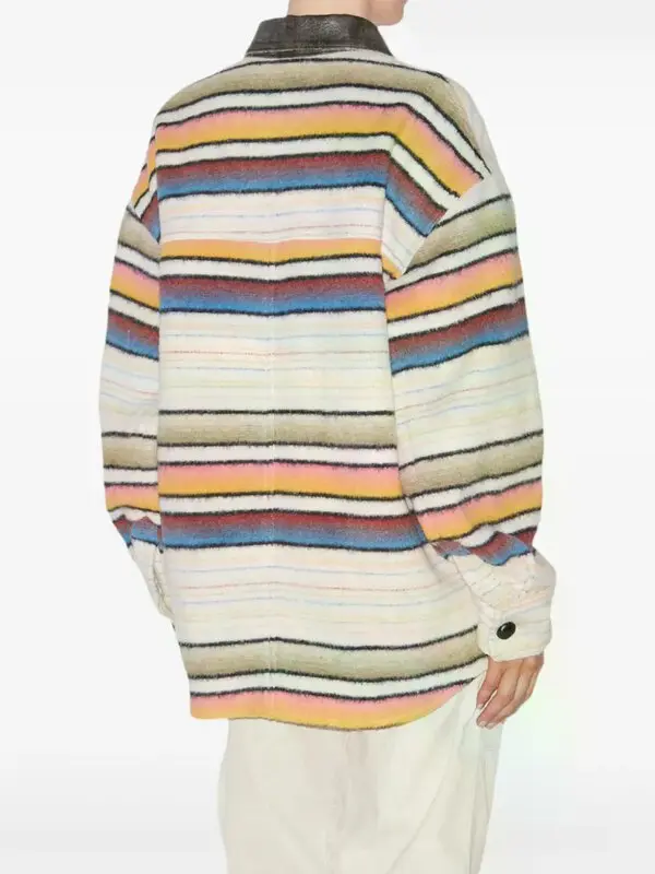 MARANT ETOILE Dayvi Striped Cotton-wool Blend Coat