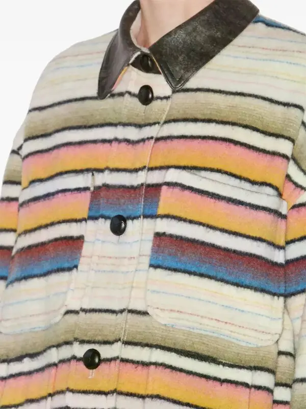 MARANT ETOILE Dayvi Striped Cotton-wool Blend Coat