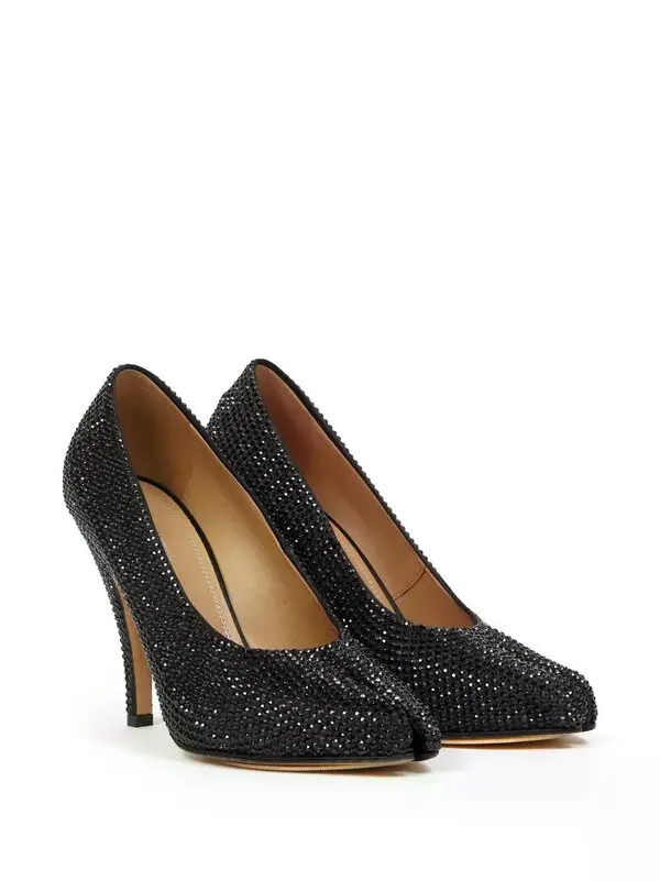 MAISON MARGIELA 110mm Tabi Rhinestone Embellished Pumps - Black