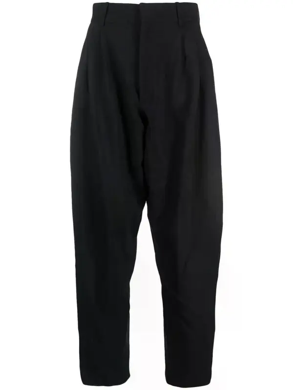 QUIRA Pleat-detailing Wool Tapered Trousers