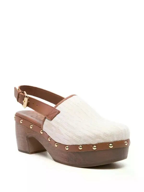 Moschino 75mm Logo-print Leather Clogs