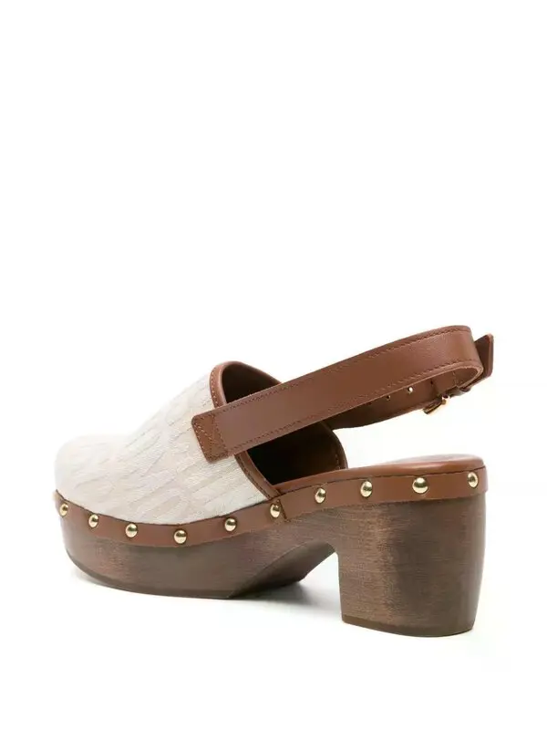 Moschino 75mm Logo-print Leather Clogs