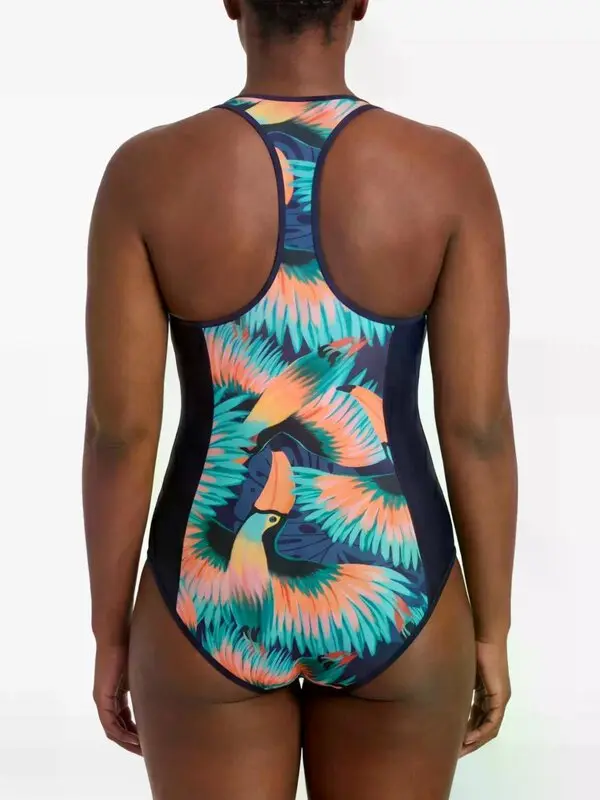 DUSKII Tucan-print Zip-up Swimsuit