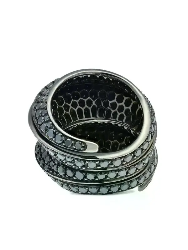 LILY GABRIELLA 18kt Black Gold Double Spira Diamond Ring