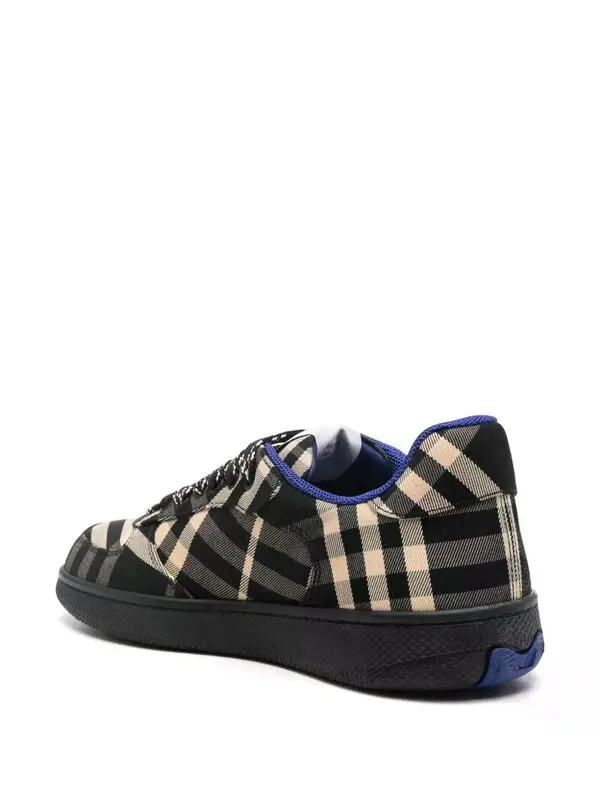 Burberry Check Canvas Sneakers - Black