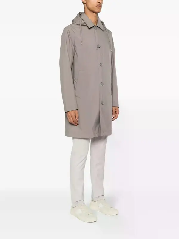 Herno Single-breasted Hooded Coat