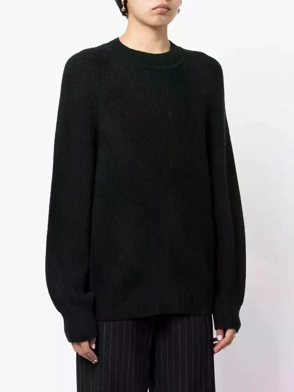 JOSEPH Crew-neck Knitted Sweater - Black