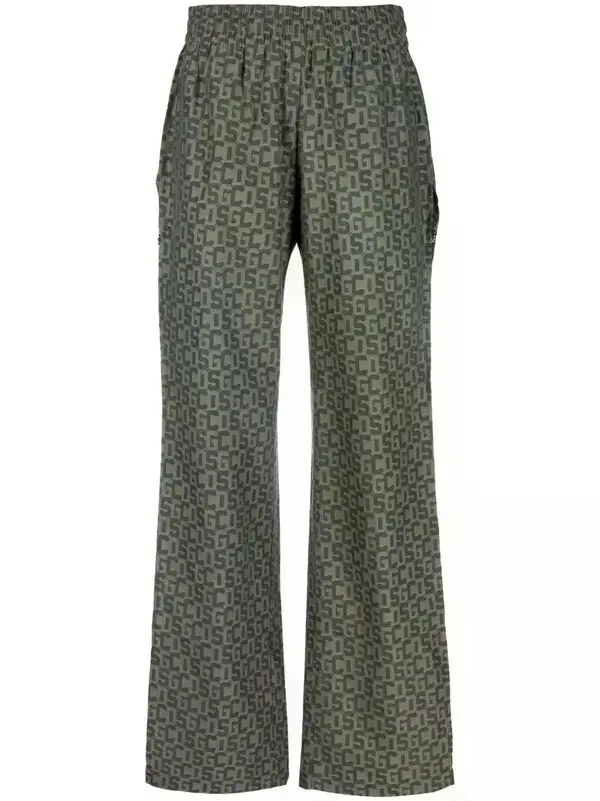 Gcds Open-leg Monogram Trousers