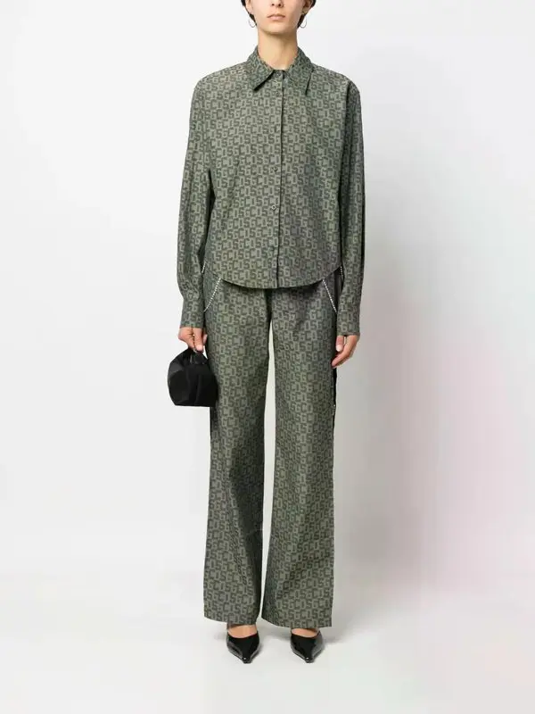 Gcds Open-leg Monogram Trousers