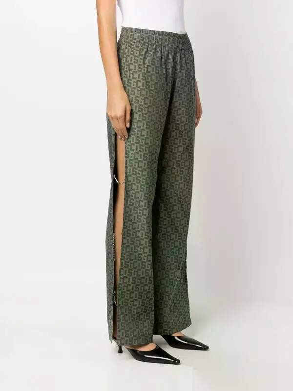 Gcds Open-leg Monogram Trousers