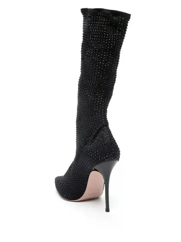 GEDEBE Logan Crystal Embellished Ankle Boots - Black